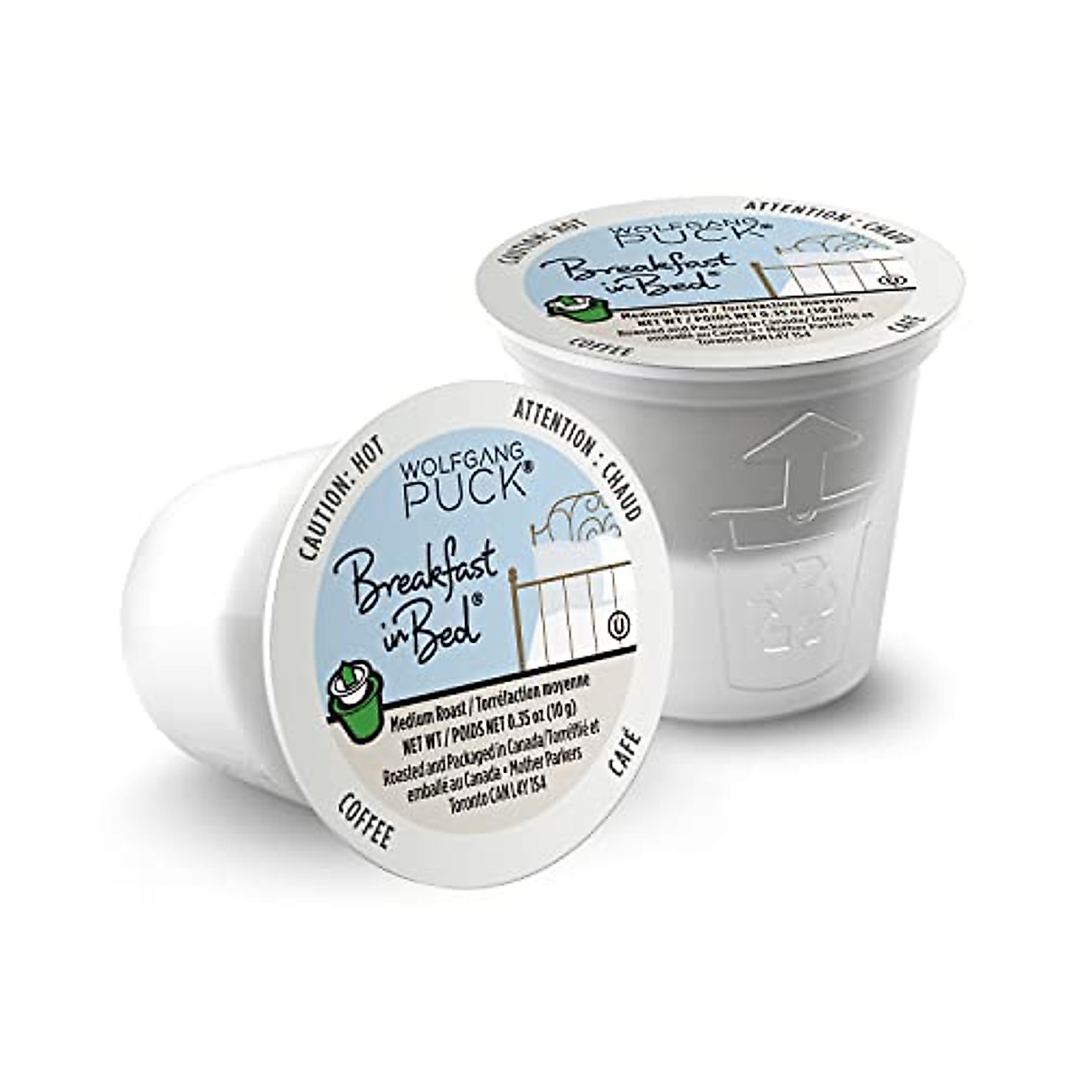 Wolfgang Puck Coffee Single Serve Capsules, Medium Roast, Compatible with Keurig K-Cup Brewers, Breakfast in Bed, 24 Count