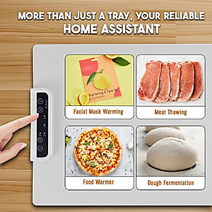 Electric Warming Tray, Food Warming Mat for Parties Buffet, Auto Shut-Off & Child Lock,3 Level Temperature Settings, Portable Foldable Roll Up Heating Pad Daily Use 24x15 Extra Large Sizes(White)