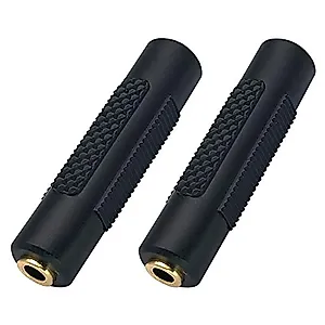 AAOTOKK 3.5mm Headphone Adapter, 4 Poles 3.5mm 1/8'' Female to Female Aux TRRS Stereo Audio Connector for Earphone, Headset Adapter, Smartphone, Laptop, Tablets, MP3 Player(2Pack 3.5mm F/F)