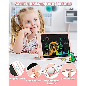 KOKODI LCD Writing Tablet for Kids, 10 Inch Colorful Drawing Tablet, Educational Learning Kids Toys for Age 3-12 Years Old, Toddler Doodle Board, School Supplies for Girls, Birthday Gifts