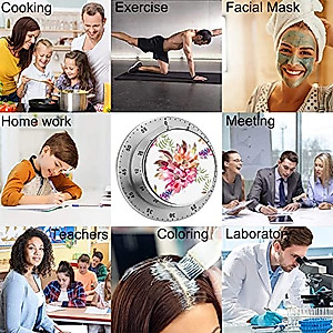 Magnetic Timer Watercolor Flowers Time Management Countdown Timer for Teaching Cooking Baking
