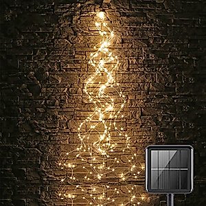 SOARRUCY Solar Powered String Lights - Christmas Garden Party Decorations,10 Strands 200 LEDs Solar Fairy Lights Waterproof Copper Wire Solar Lights for Outdoor, Garden, Christmas Tree Halloween Home