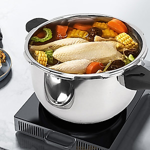 Pressure Cooker, 16 Quart Pressure Canner with Pressure Control Safety Valve, Multiple Safety Systems and Heat Resistant Handles, Stainless Steel Cookware for Can, Soup, Meat