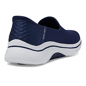 Skechers Women's Go Walk Arch Fit 2.0 Delara Hands Free Slip-Ins Sneaker, Navy/White, 9.5