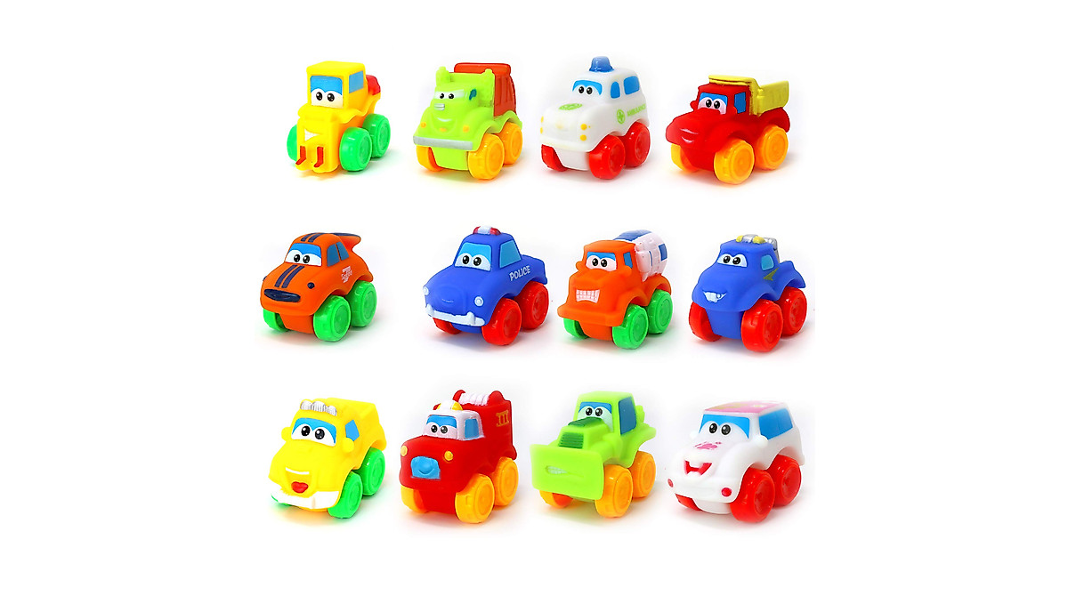 Big Mo's Toys Baby Cars - Soft Rubber Vehicle Set for Toddlers