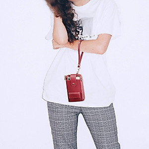 Cebostin Small Phone Purse Crossbody for Women, Mini Shoulder Bag Cell Phone Wallet and Handbags with 12 Credit Card Slots (Khaki)