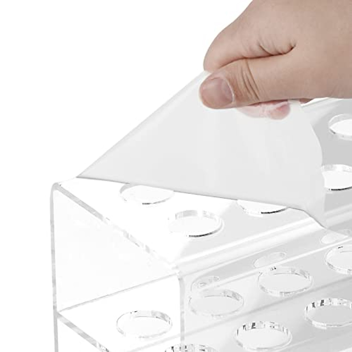 24 Hole Clear Acrylic Brush Display Pen Stand Holder Pen Organizer for Colored Pencils Paint Brushes Makeups Cosmetic Brush