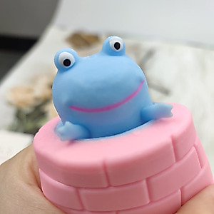 Fidget Toys Squishy Toys Stress Toy for Adults Stress Anxiety Relief Frog Cup Squeeze Toys for Kids Decompression Sensory Squishes Toy Stress Reliever Small Surprise Color Random Squish Gifts 3 PCS