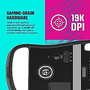 Cooler Master MM731 Wireless Gaming Mouse Black, Adjustable 19,000 DPI, Palm|Claw Grip, 2.4GHz|Bluetooth, PixArt Optical Sensor, Ultraweave Cable, PTFE Feet, RGB Lighting (MM-731-KKOH1)