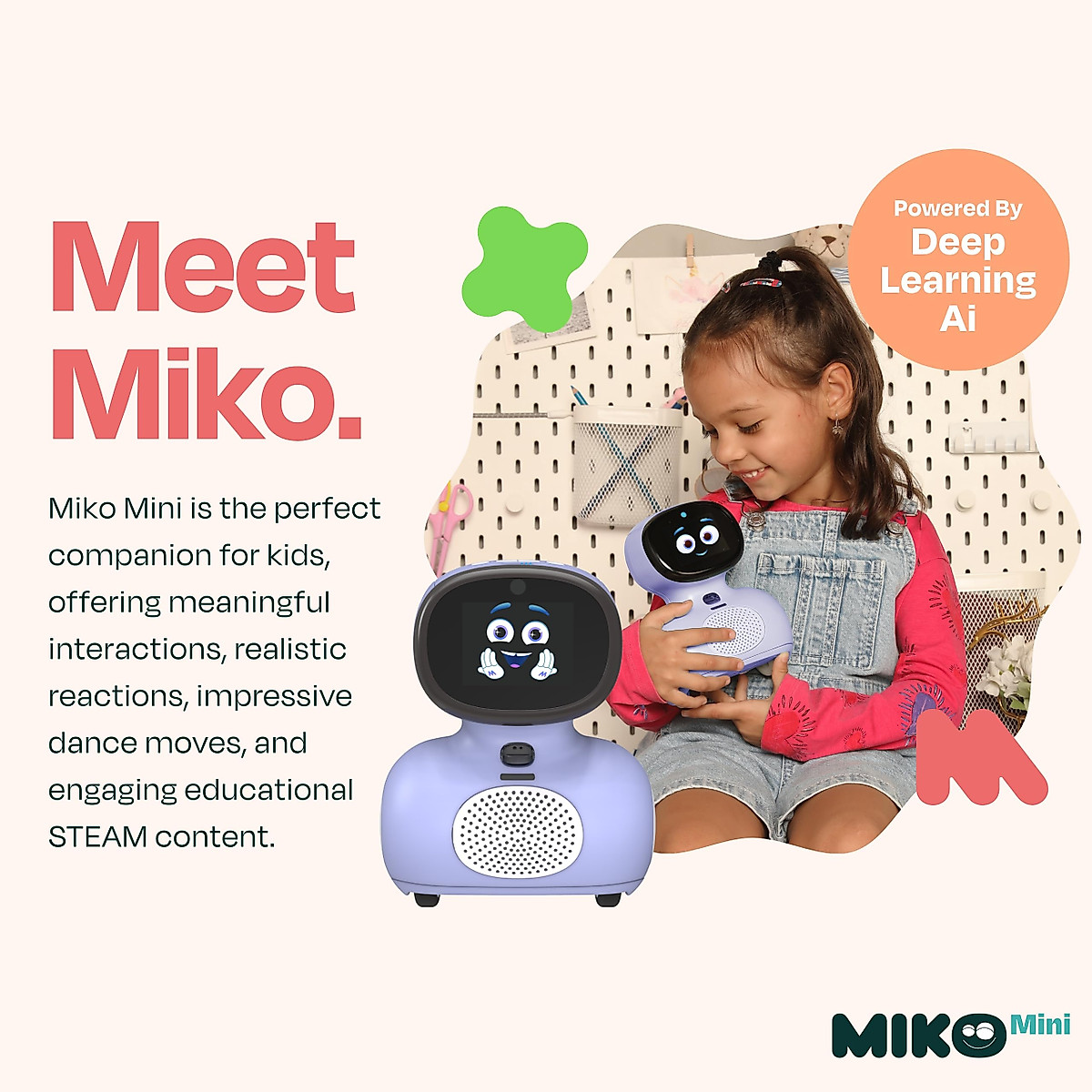 Miko Mini - Interactive Robot for Kids - For STEAM Learning - With Conversational AI - Tech Gift for Kids - Coding, Dancing Robot with Learning Games - For Boys & Girls Ages 4-10 - Purple