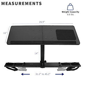 VIVO Universal Wooden Laptop Treadmill Desk, Adjustable Ergonomic Notebook Mount Stand for Treadmills, Includes Mouse Pad and Wrist Support, Stand-TDML4