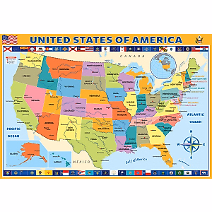 EuroGraphics Map of the United States of America Jigsaw Puzzle (200-Piece)