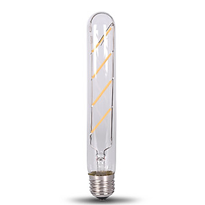 DC 12V LOW VOLTAG E26 Medium Base T30 Glass Tube Lamp 7.2" Tubular LED Filament Light Bulb Vintage Retro JDD Antique Nostalgic Classic Edison Home Accent Interior Lighting - 2700K Warm White, 4 Watt
