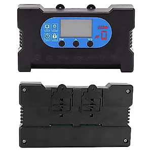 Solar Panel Controller, Fast Charging, Solar Panel Charger with Dual USB Type C, DC Fast Charging, Solar Charge Discharge Controller, Wiring Use (80A)