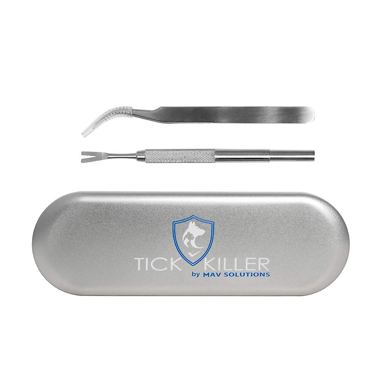 Tick Killer Platinum Tick Removal Tool Set, Stainless Steel Tick Remover Tweezers Kit, Protective Metal Case, Identification Card & Plastic Mini Bags
