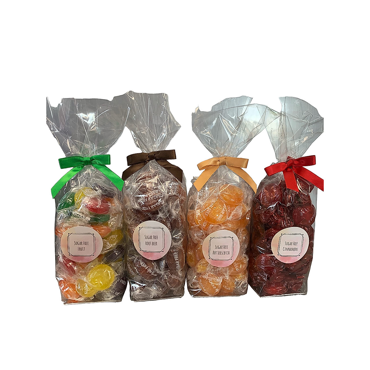 Sugar Free Candy Variety Gift Box – Sugar Free Hard Candy Bulk Candy Individually Wrapped 4 Assorted Flavor Bags
