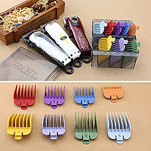8 Pcs Professional Colorful Hair Clipper Combs Guide Accessories, Wahl Replacement Guards Set #3171-500 – 1/8” to 1” Great for All Wahl Clippers/Trimmers, Random Colors