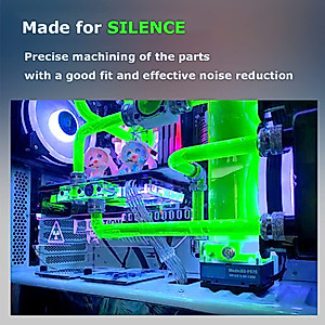 Pump/Reservoir Combo,800L/H PC Water Cooling Integrated Mute,G 1/4" Thread Port PC CPU Water Cooling System Heat Exchanger Tool(17cm-Black)