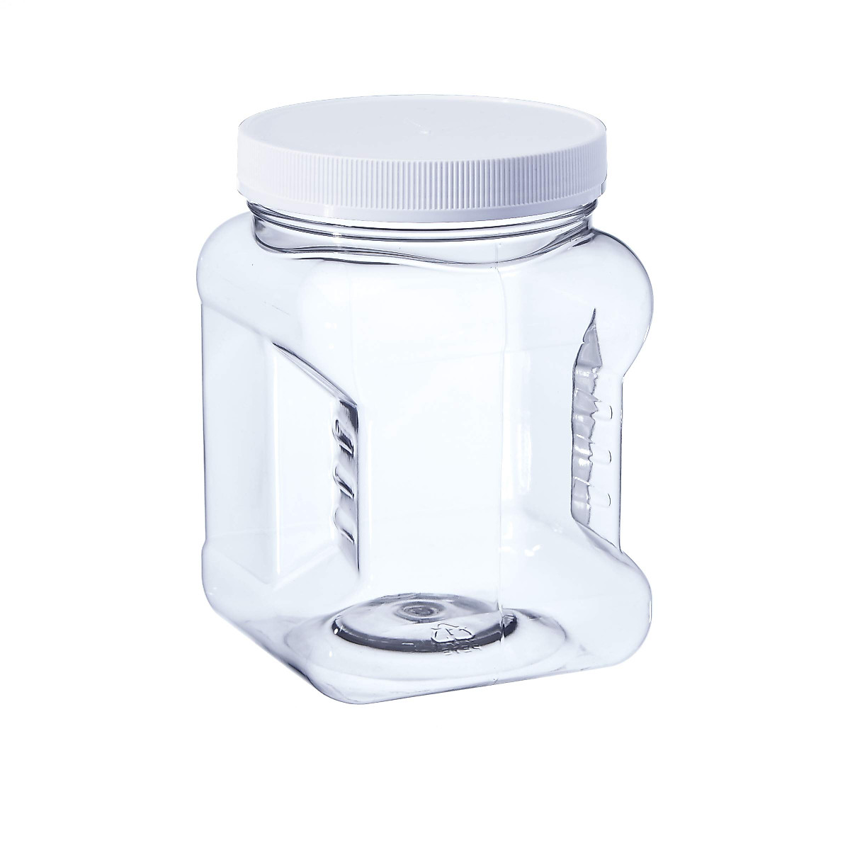 Consolidated Plastics 41657 Wide-Mouth PET Grip Jar with Lid, 32 oz, Clear, 12 Piece
