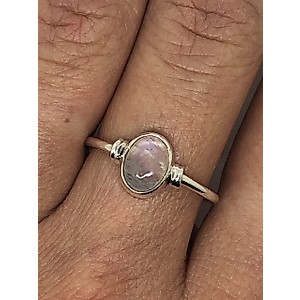Koral Jewelry Oval Moonstone Delicate Ring 925 Sterling Silver Vintage Boho Chic (5)