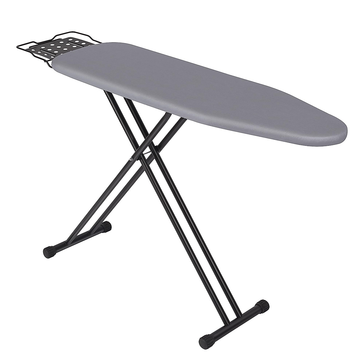 Jakeefud Deluxe Ironing Board with Extra Thick Heavy Duty Padded Cotton Cover,Hanger Iron Board,Lightweight and Easy Storage with Smart Hanger, for Small Spaces, Laundry Rooms (Size 35.5"*12") (Grey)