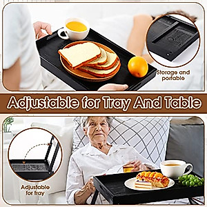 Wesiti 4 Pack Bed Trays for Eating Wood Breakfast in Bed Tray with Folding Legs and Handles Food TV Trays for Bedroom Laptops Reading Eating Picnic, 16.4 x 11.8 Inches