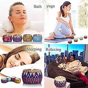 Candle Gifts for Women,4 Pack Gifts for her Scented Candles Set, Thank You Gifts, Soy Wax Candles with Essential Oil, Candle for Aromatherapy, Gift Basket for Women, Christmas, Birthday,Stress Relief