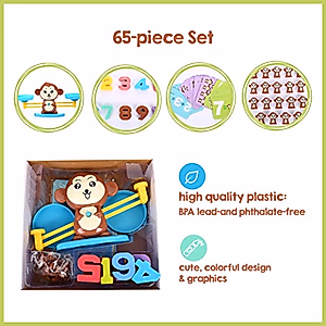 CoolToys Monkey Balance Cool Math Game for Girls & Boys | Fun, Educational Children's Gift & Kids Toy STEM Learning Ages 3+ (64-Piece Set)