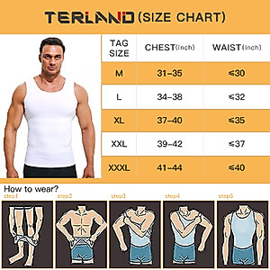 Mens Compression Shirt Slimming Undershirt Body Shaper Vest Workout Tank Tops Shapewear Abs Abdomen White