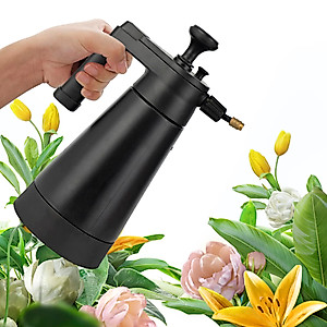 KBCSUN 0.4 Gallon Garden Pump Sprayer with Adjustable Nozzle, Handheld Pressure Sprayer in Lawn and Garden, Car Wash Spray Bottle Plant Water Mister for Indoor Watering Home Cleaning (Black)