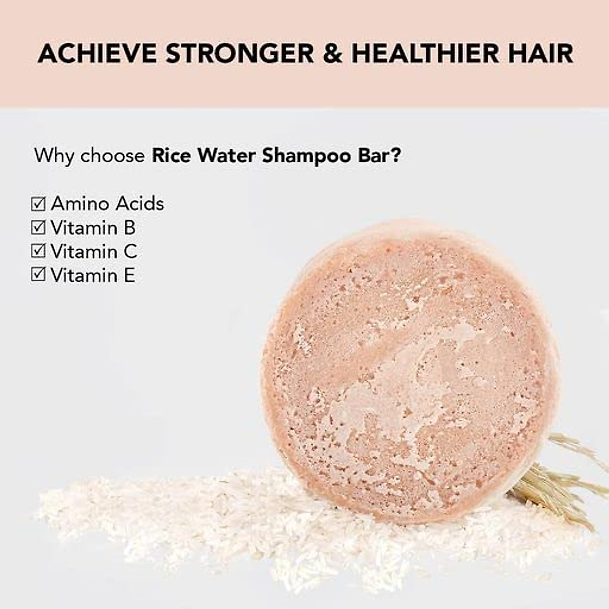 Kitsch Rice Bar Shampoo and Conditioner Bar for Hair Growth | Rice Shampoo Bar & Conditioner Bar for Strengthening, Cleansing & Moisturizing | Vegan Rice Water Shampoo Bar & Conditioner Soap, 2pc Set