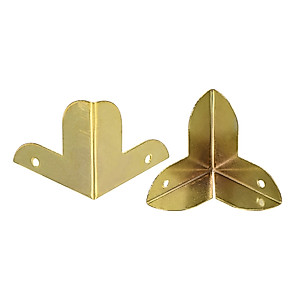 uxcell 23x23x23mm Metal Box Corner Protectors Edge Guard, Gold Tone 12pcs
