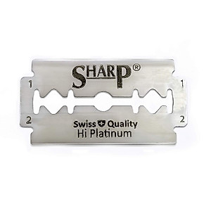100 Sharp Hi Platinum Double Edge Razor Blades For Safety Razor - Men´s Safety Razor Blades For Shaving For Men For A Smooth And Clean Shave (1 Year Supply)