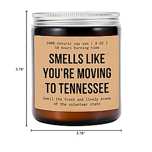 Smells Like You're Moving to Tennessee Candle - Moving to Tennessee Gift - Tennessee Housewarming Gift - Aromatherapy Glass Candle Jar - Non-Toxic Ingredients