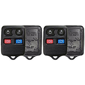 KeylessOption Just The Case Keyless Entry Remote Car Key Fob Shell Replacement - Black (Pack of 2)