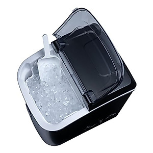 Newair Nugget Countertop Ice Maker Machine | 26 lbs. | Electric Sonic Ice Maker in Matte Black, Self-Cleaning Function, Refillable Water Tank, Perfect Canes Ice for Kitchens, Offices, Home Coffee Bars