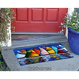 Toland Home Garden 800214 Skipper's Traffic Summer Door Mat 18x30 Inch Boat Outdoor Doormat for Entryway Indoor Entrance