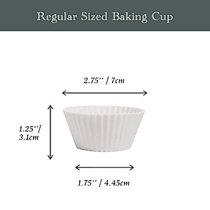 Jisiloe Silicone Baking Cups Cupcake Liners, Pack of 12 Reusable Non-Stick Muffin Liners For Baking Cupcake Holder Mold (White)