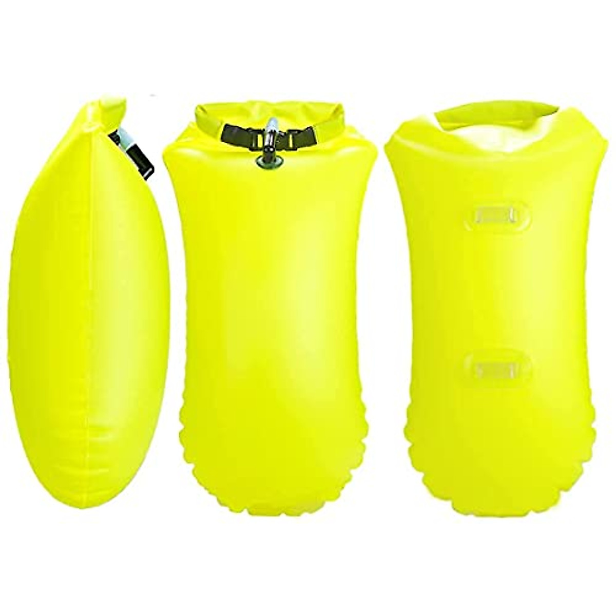 YW 2 Pack 20L Waterproof Dry Bags Swim Bouy Float Swimming Marine Safety Inflatable Bubble Bag Visible with Storage Space & Adjustable Waist Belt,Lightweight for Swimmer,Training,Kayaking,Snorkeling
