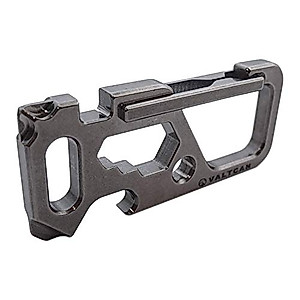 Valtcan Titanium Carabiner Multi Tool Key Chain Holder Glossy Stonewash