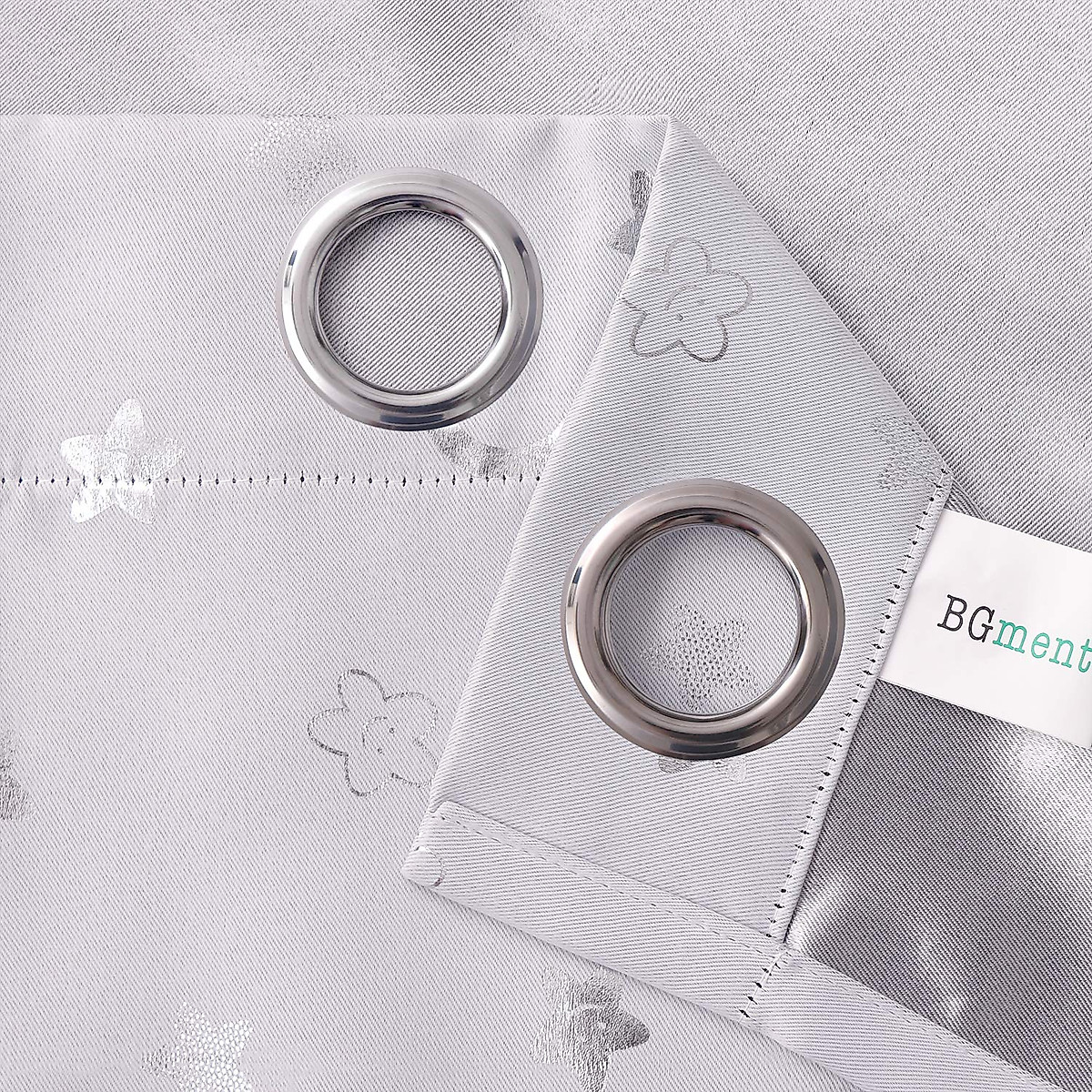 BGment Kids Curtains for Nursery, Star and Moon Room Darkening Curtains for Boys Girls Bedroom 63 Inch Long, Blackout Thermal Insulated Grommet Curtains, Greyish White, 2 Panels of 42 x 63 Inch