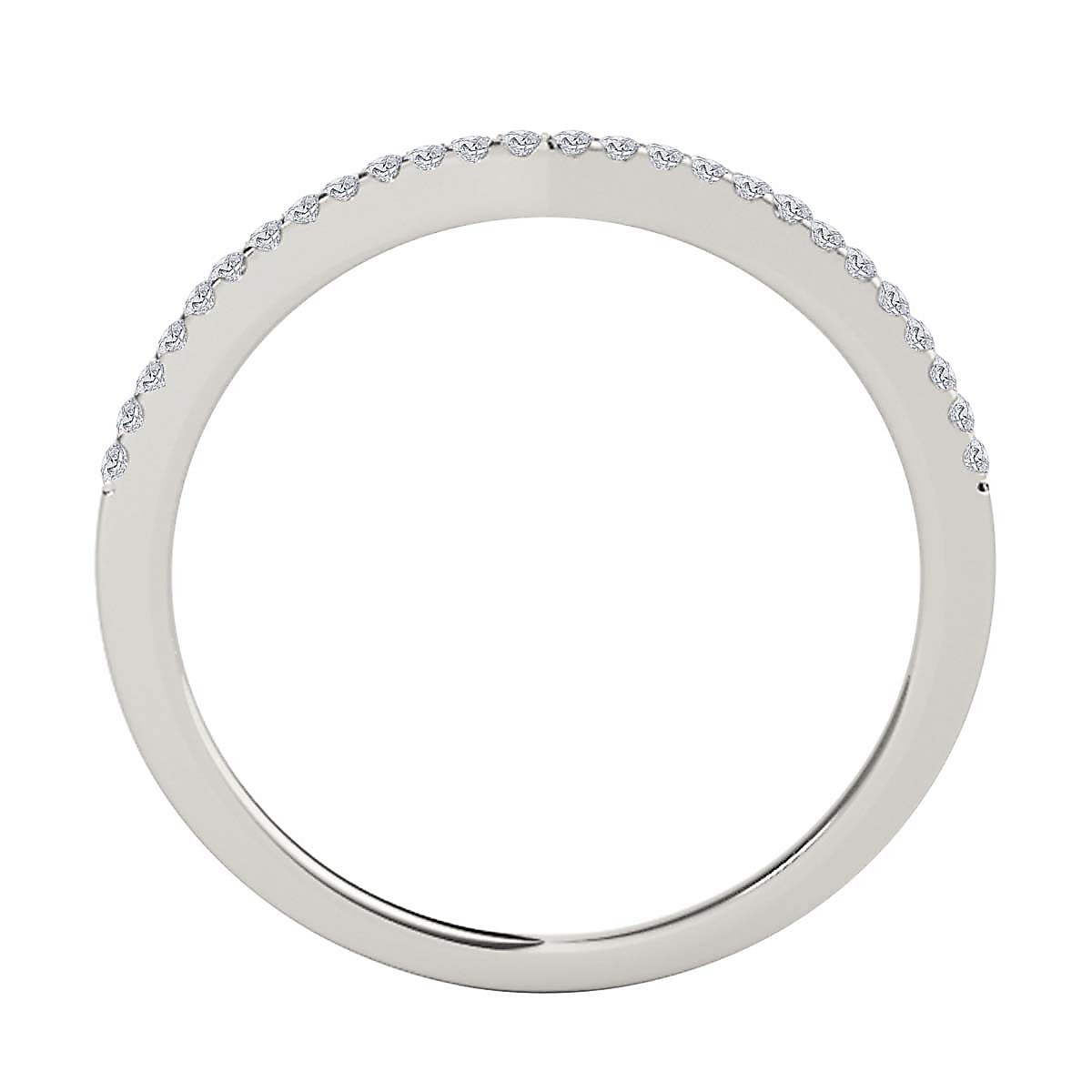 MauliJewels 0.70 Carat Halo Round Cut Antique Diamond Bridal Ring and Band Set for Women | 14K Solid White Rose Yellow Gold