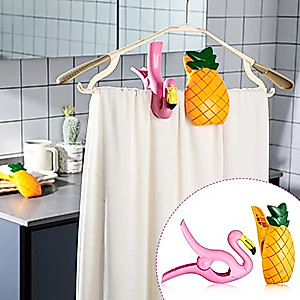 4 Pieces Beach Towel Clips Chair Holders Portable Towel Holders for Holiday Pool (Flamingo and Pineapple Style)
