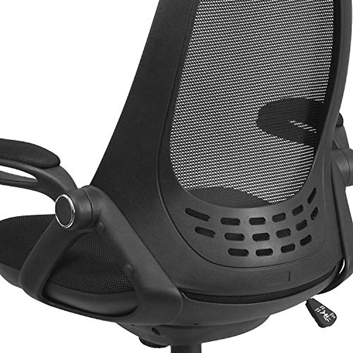 Flash Furniture Ivan High Back Black Mesh Executive Swivel Office Chair with Flip-Up Arms