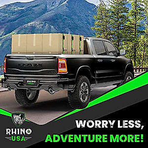 Rhino USA Ratchet Tie Down Straps (4PK) - includes (4) Premium 1" x 15' Rachet Tie Downs with Padded Handles. Best for Moving, Securing Cargo, Kayaks, Mountain & E-Bike Tie Downs (Black 4-Pack)