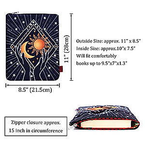 Astrology Book Sleeve with Zipper for Paperbacks, 11 X 8.5 Inch, Bookish Gift
