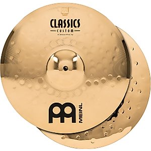 Meinl 14" Medium Hihat (Hi Hat) Cymbal Pair - Classics Custom Brilliant - Made in Germany, 2-YEAR WARRANTY (CC14MH-B)