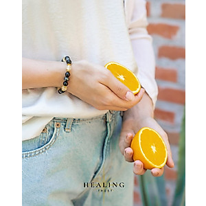 Citrine Crystal Hematite Feng Shui Black Obsidian Wealth Bracelet. Citrine Crystal Beaded Bracelets for Women and Men. 100% Wealth Generator and Lucky Money Attraction, Prosperity, Goals