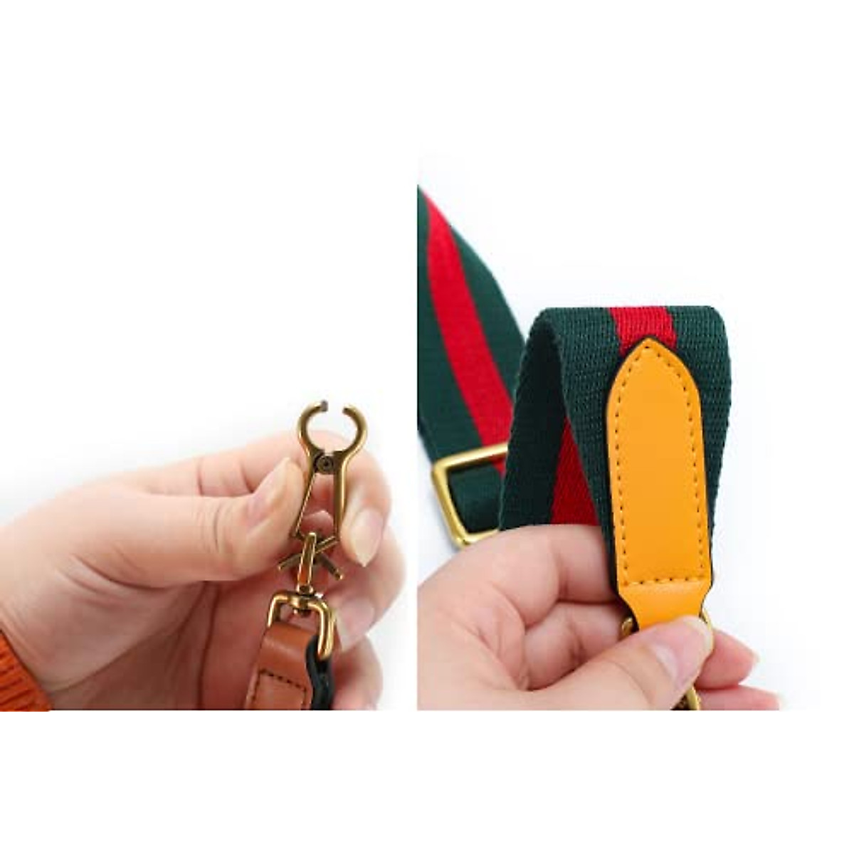 GOXTECH Wide Shoulder Strap Adjustable Replacement Crossbody Purse Handbag (Orange Leather Head )