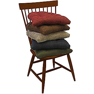 Klear Vu Tyson Gripper Universal Non-Slip Chair Cushions for Dining Room, Kitchen and Office Use, U-Shaped Skid-Proof Overstuffed Seat Pad, 15x15 Inches, 2 Count (Pack of 1), Natural